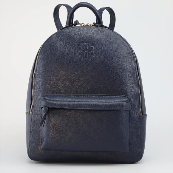 Tory Burch | Bags | Tory Burch Navy Pebbled Leather Backpack Thea Blue ...
